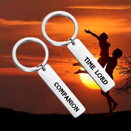 bobauna Time Lord Companion Keychain Set Gift For Fans BFF Couple (time lord companion)