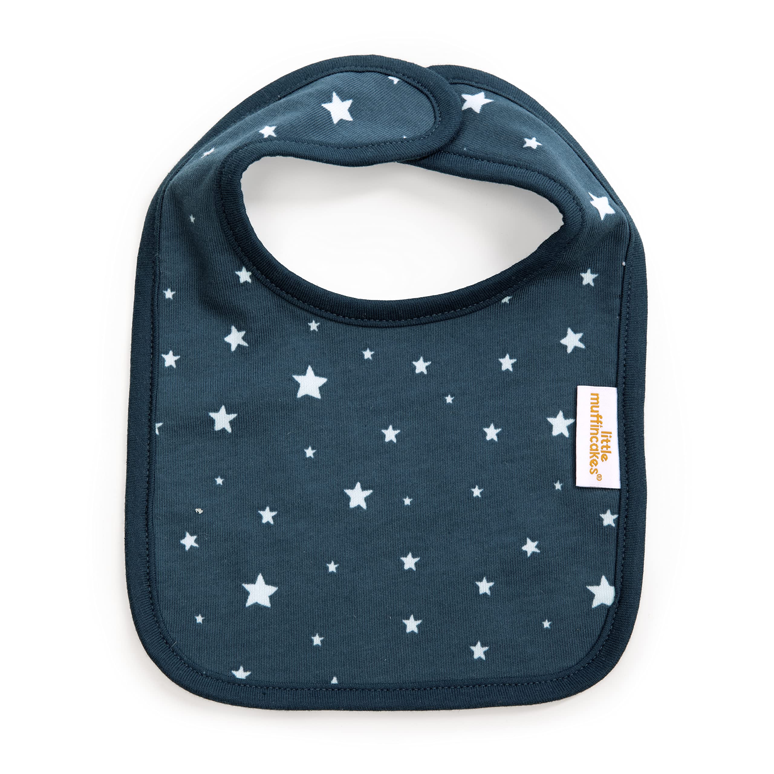 Little Muffincakes Baby Bibs 3 Pack Cotton Blend Hook-and-Loop Closure - Astronaut and Rocketships (Ashton) Newborn & up, Blue, Small
