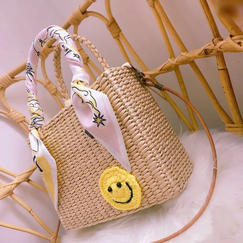 DLOETT Natural Basket Handmade Bag Bridal Shower Gift for Bride to Be Engagement Purse (Color : D, Size : 17 * 21cm)