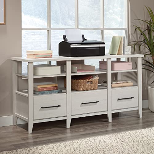 Sauder Summit Station Credenza TV Stand with Storage, L: 58.50" x W: 17.48" x H: 29.02", Glacier Oak Finish