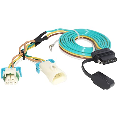 MECMO 4 Way Flat Trailer Wiring Harness for 1998-2004 Chevy S-10/GMC Sonoma & 1998-2000 Isuzu Hombre, Plug-in Simple Custom-Fit T-Connector 4 Pin Trailer Hitch Wiring