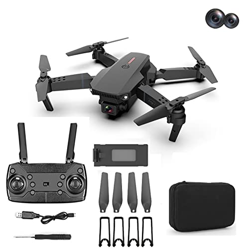 Mini Drone with Dual 4K HD FPV Camera Christmas New Year Birthday Gifts for Boys Girls, Remote Control Toys One Key Start Speed Adjustment Headless Mode, Quadcopter 40 Mins Long Flight (Black)