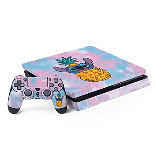 Skinit Decal Gaming Skin Compatible with PS4 Slim Bundle - Officially Licensed Disney Lilo and Stitch Pineapple Stitch Design