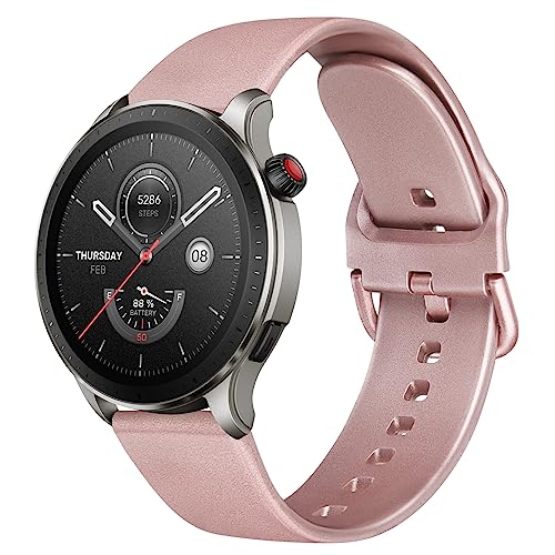Meliya Bands for Amazfit GTR 4 / GTR 3 Pro / GTR 3 / GTR 2e / GTR 2 / GTR 47mm, 22mm Quick Release Soft Silicone Sport Replacement Watch Strap for Amazfit GTR 4 / GTR 3 Pro / GTR 3 / GTR 2e / GTR 2 Smart Watch Women Men (Rose Gold)
