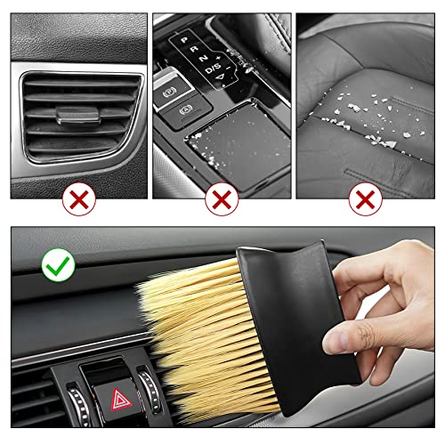 Philbinden 2 Pack Car Air Outlet Cleaning Brush Auto Interior Detailing Dust Brush Soft Bristles Detailing Dust Sweeping Tools for Dashboard Air Conditioner Vents (A Type)