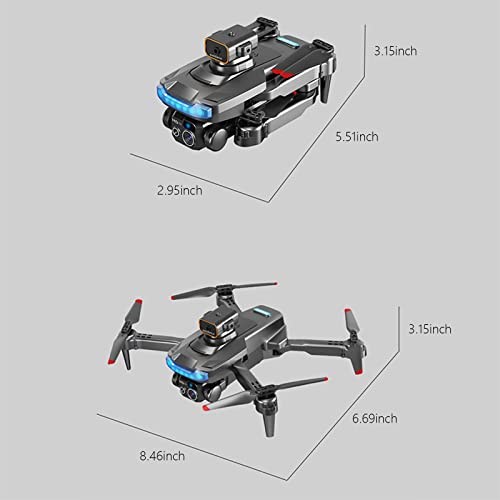 Mini Drone with with 4K Dual HD FPV Camera, 2023 New Upgradded RC Quadcopter FPV Camera Foldable Drone Toys Gift for Adults Kids, with Altitude Hold Headless Mode One Key Start Speed (Black)