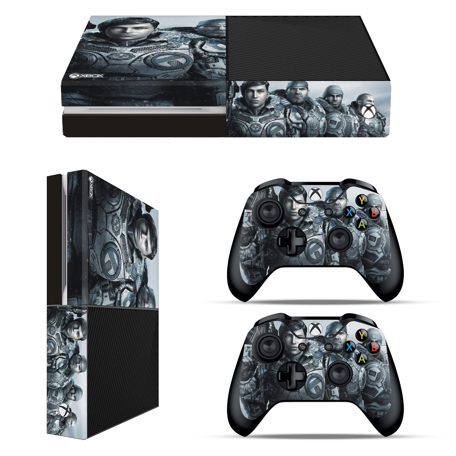 Skins Decals Compatible with Xbox One Console and Controller Durable Protective Vinyl Stickers Cover for Xbox One Set -Gray