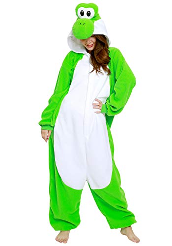 SAZAC Kigurumi Super Mairo Bros. Yoshi - Onesie Jumpsuit Halloween Costume (Regular) Green
