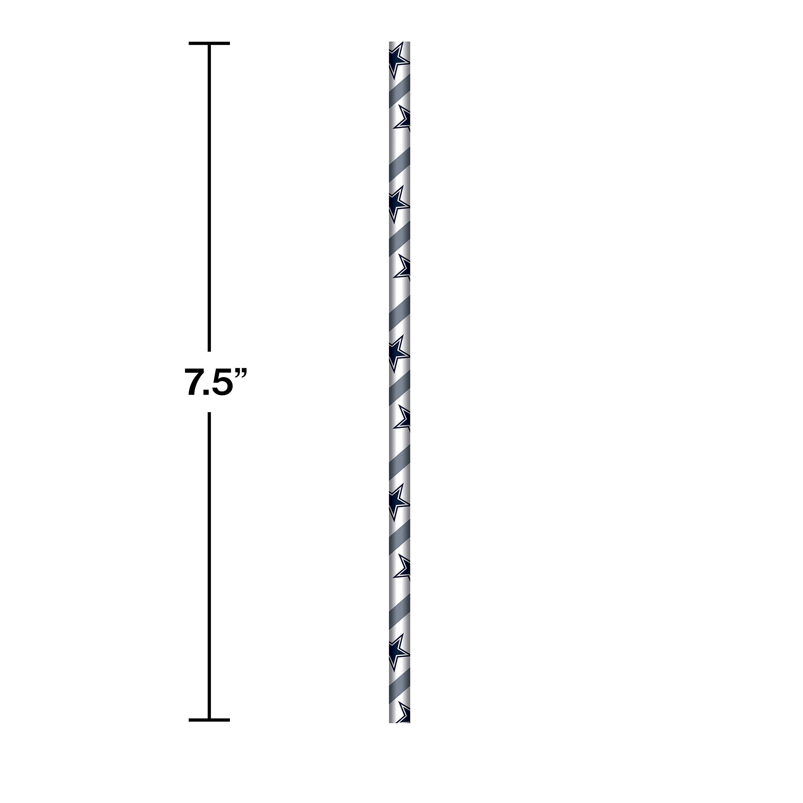 Creative Converting Officially Licensed NFL Paper Straws, 24-Count, Dallas Cowboys -