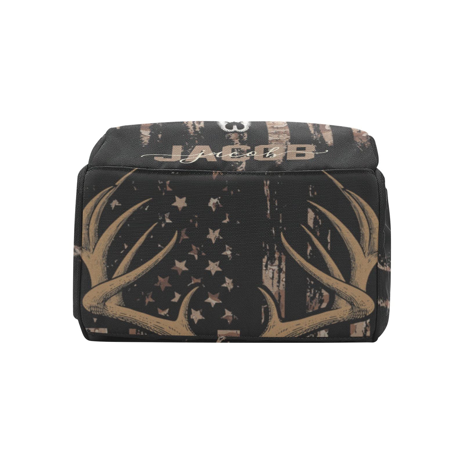 FELIZSTORE Custom Diaper Bag Backpack - Camo Flag Deer Brown Baby Girl Diaper Bag Backpack for Dad Boy Men with Name