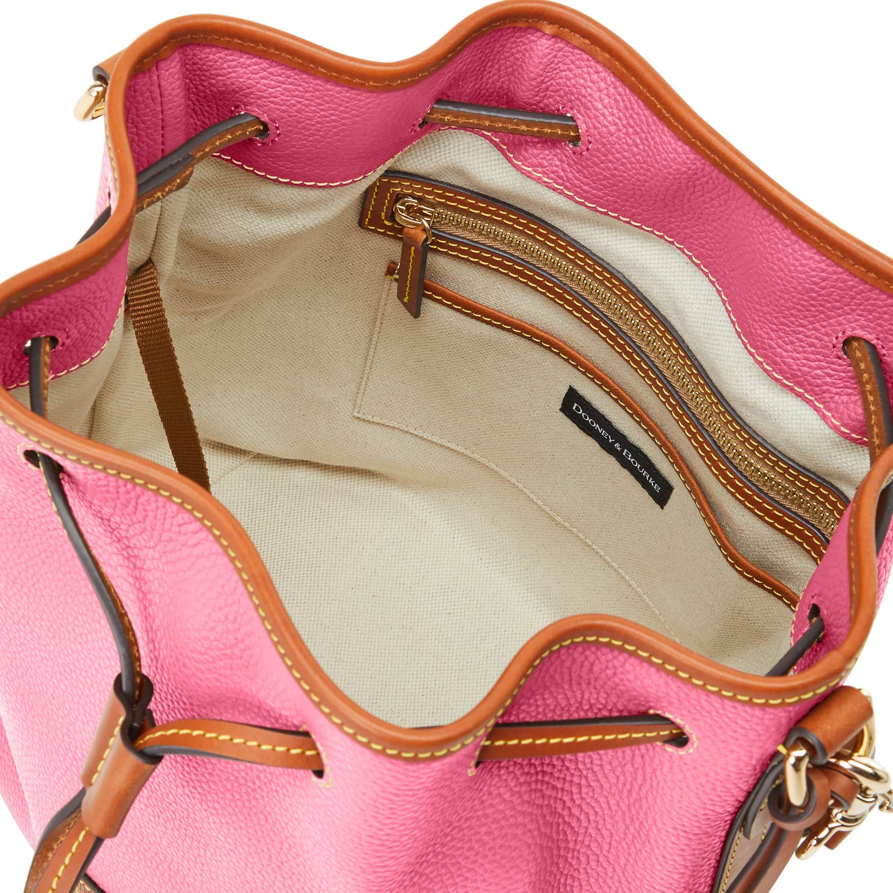 Dooney & Bourke Handbag, Pebble Grain Drawstring - Hot Pink