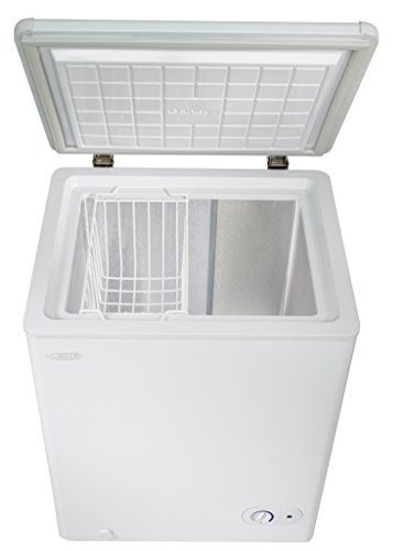 Danby DCF038A2WDB-3 3.8 Cu.Ft. Garage Ready Chest Freezer with Basket and Front-Mount Thermostat, Perfect for Dorm, Mud Room, Basement, Kitchen