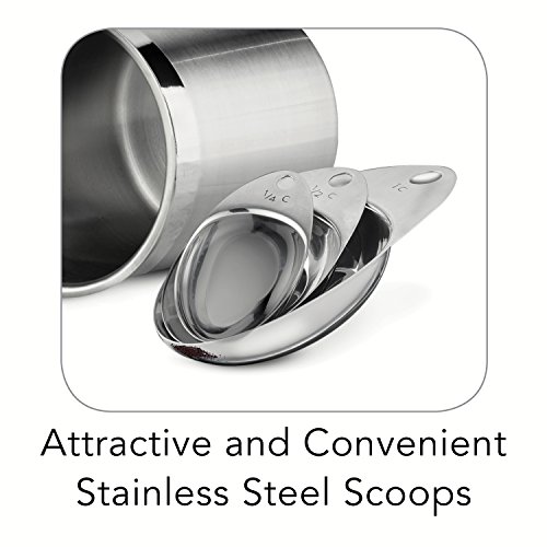 Tramontina 80204/527DS Gourmet Stainless Steel Canister and Scoops Set, 8 Piece, Made in Brazil