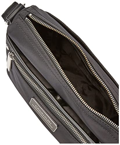 Calvin Klein Sussex Nylon Top Zip Crossbody, Black/Silver