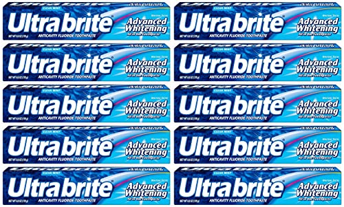 Ultra brite Advanced Whitening Toothpaste Clean Mint 6 oz (Pack of 10)