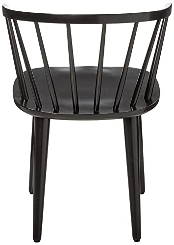Target Marketing Systems Set of 2 Florence Dining Chairs with Low Windsor Spindle Back, Set of 2, Black