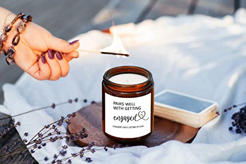 Scented Candle, Pairs Well with Getting Engaged Candles Gifts for Wedding,Engagement,Soy Candles for Home Scented, Home Decorations, Aromatherapy Candles, Amber Jar Candles(058CGY)