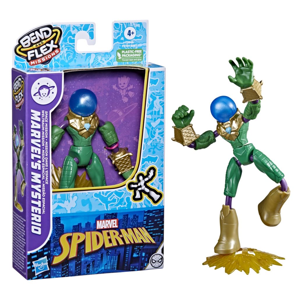 Spider-Man Marvel Bend and Flex Missions Marvel’s Mysterio Space Mission Action Figure, 6-Inch-Scale Bendable Toy for Kids Ages 4 and Up