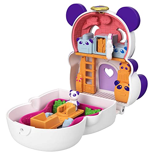 Polly Pocket GTM58β Flip & Find Panda Compact, Flip Feature Creates Dual Play Surfaces, Micro Doll, Panda Figure & Surprise Reveals, Great Gift for Ages 4 Years Old & Up, 10.0 cm*5.0 cm*9.0 cm