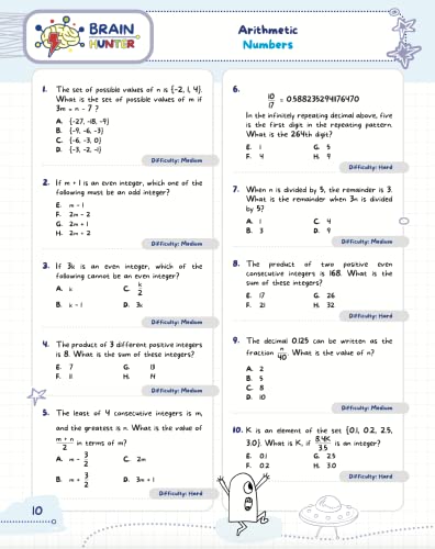 Math Practice Workbook Grades 6-8: 1000+ Questions You Need to Kill in Middle School by Brain Hunter Prep (Arithmetic, Algebra, Geometry, Measurement, ... more in Kill It Series by Brain Hunter Prep)