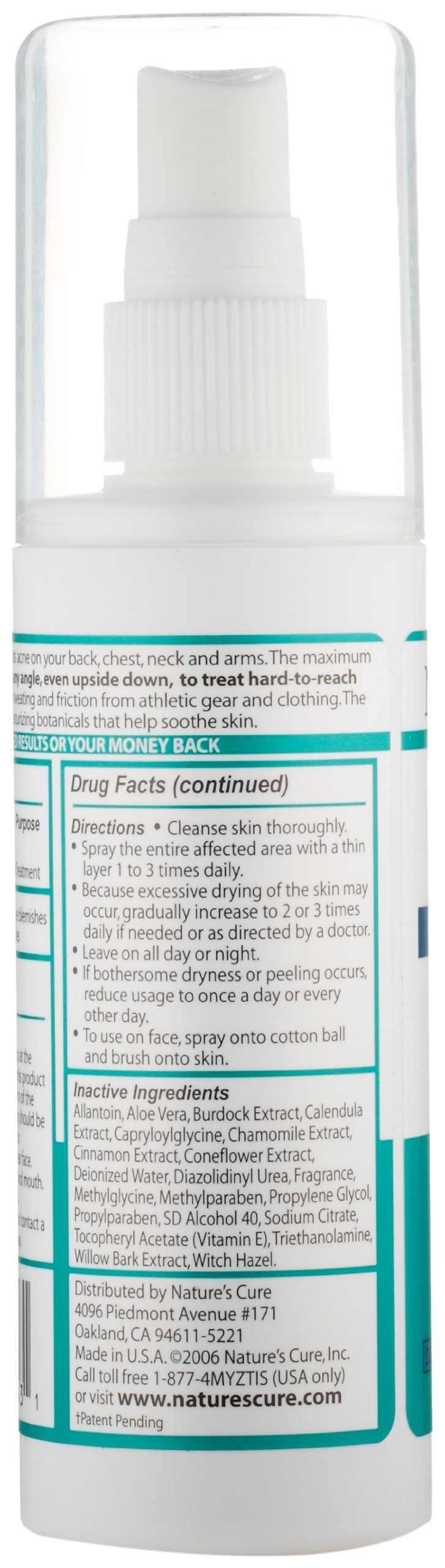 Nature's Cure Body Acne Treatment Spray - 3.5 fl oz (Pack of 1)