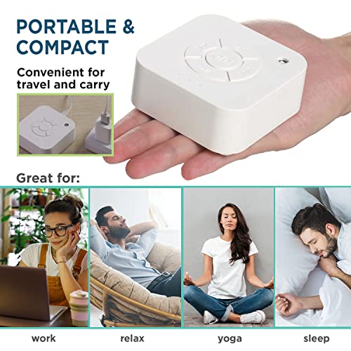 SonTech - White Noise Sound Machine - 10 Natural Soothing Sound Tracks Home, Office, Travel, Baby β Multiple Timer Settings - Battery or Adapter Charging Options