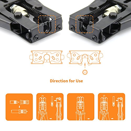 Etekcity Coax Cable Crimper, Multifunctional Compression Connector Adjustable Deluxe Tool for F BNC RCA, RG58 RG59 RG6, Universal Wire Cutters -25706348096
