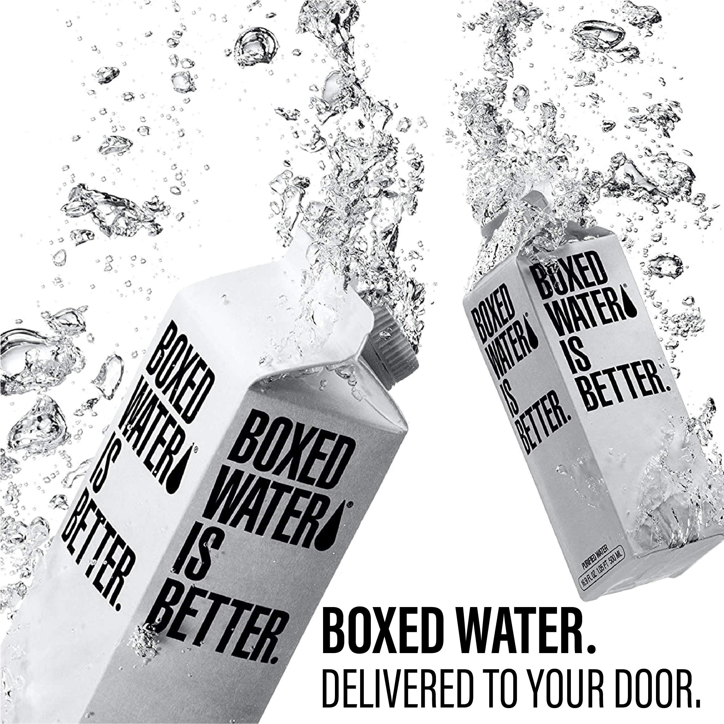 Boxed Water 16.9 oz. (12 Pack) – Purified Drinking Water in 92% Plant- Based Boxes – 100% Recyclable, BPA-Free, Refillable/Reusable Cartons – More Sustainable than Plastic Bottled Water