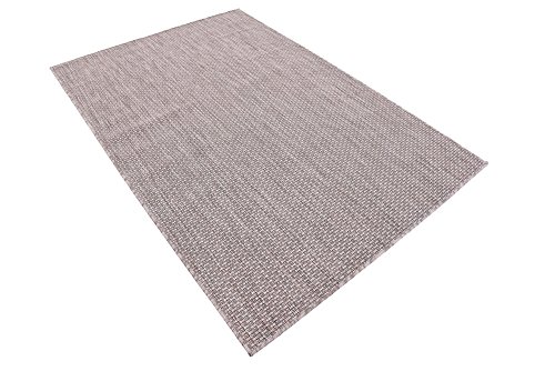 Unique Loom Collection Casual Transitional Solid Heathered Indoor/Outdoor Flatweave Area Rug, Rectangular 4' 0" x 6' 0", Beige