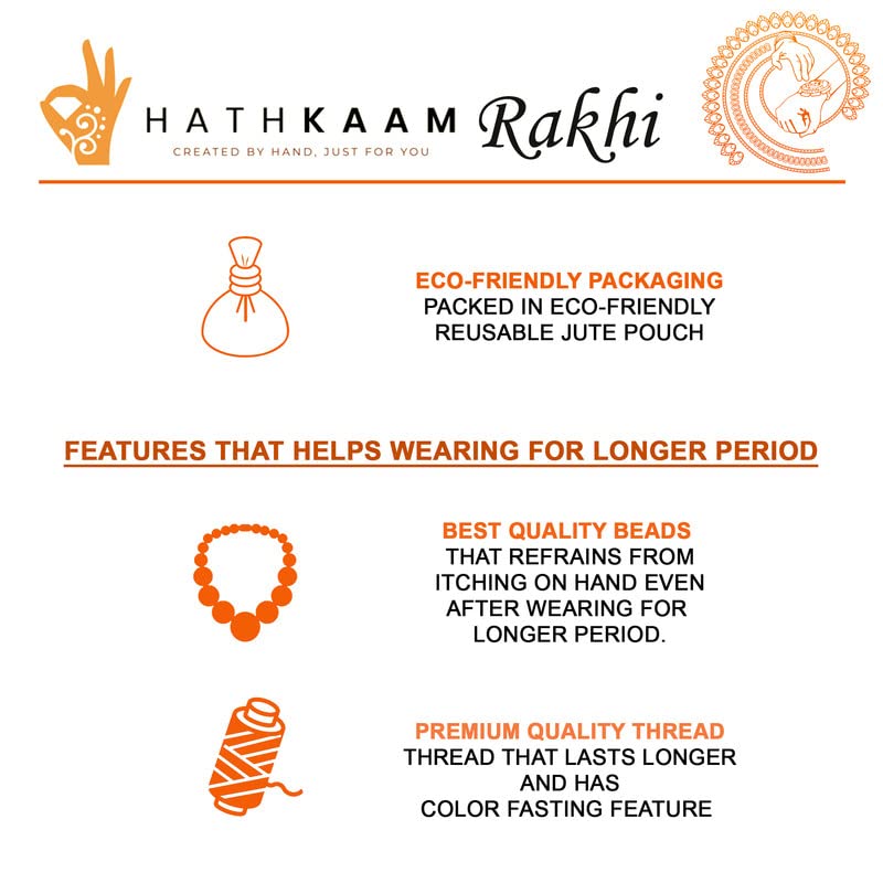 HATHKAAM Set of 2 Designer Evil Eye Blue Rakhi | Traditional Handmade Rakhi for Brother Bhai | Rakhi Bracelet for Bhaiya Combo Gift made with fine Threads for Rakhsha Bandhan (HKR2006)