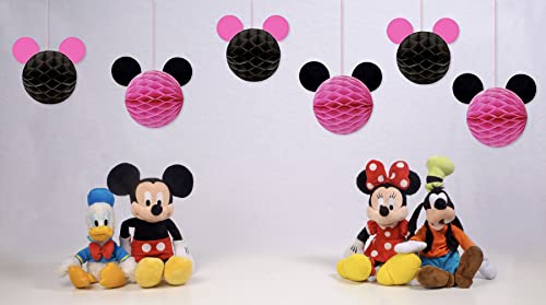 Minnie Birthday Party Decorations - Minnie Inspired Honeycomb Hanging Mouse Ears - Cartoon Mouse Birthday Decorations - 6 Minnie Honeycomb Balls by Jolly Jon (Honeycomb Only)