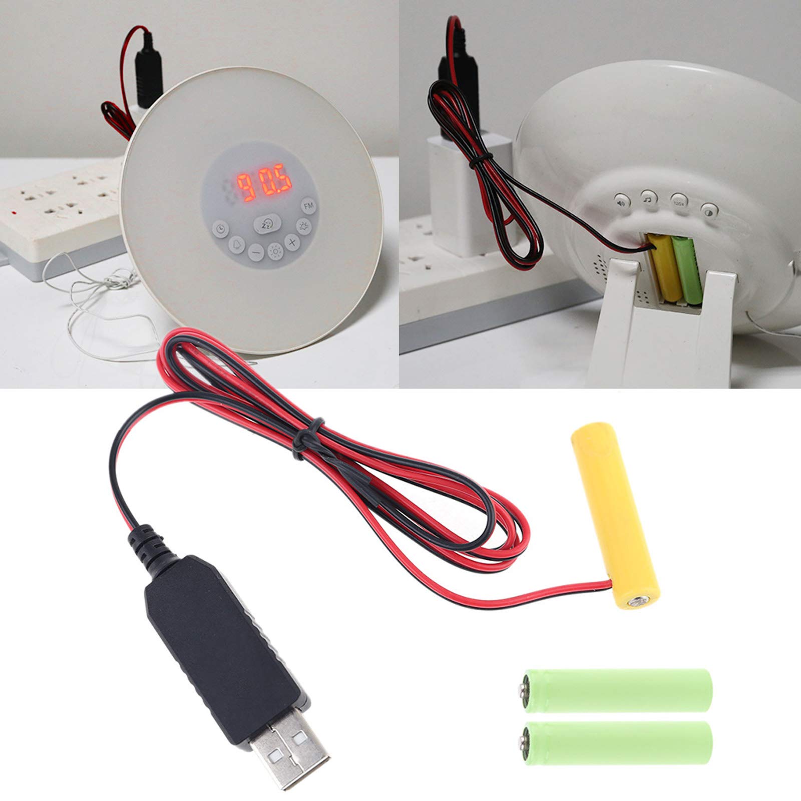 Diarypiece Dual LR6 LR03 2 In1 USB To 3V BatterIES Eliminators, 2pcs 1.5V AA AAA Batteries for Electric Fan Holiday Lights