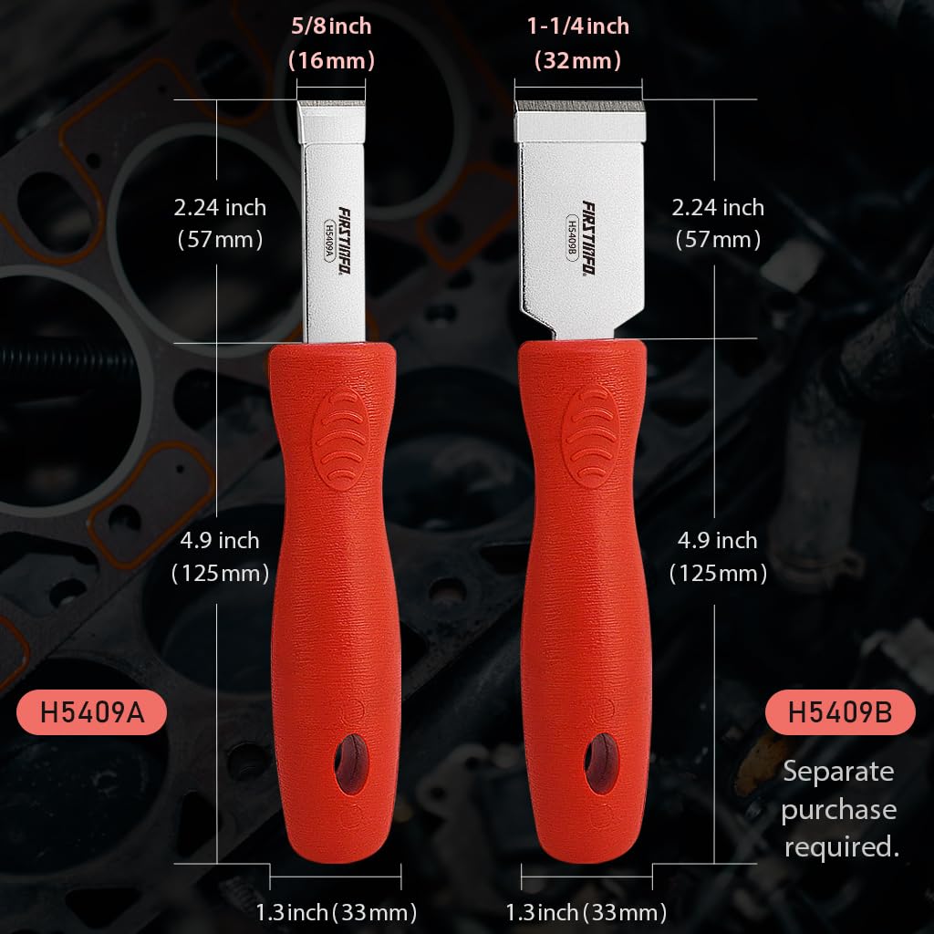FIRSTINFO H5409A Automotive Gasket Scraper w/Tungsten Carbide Tip | Rust, Buildup Cleaning Blade Scraper Tool