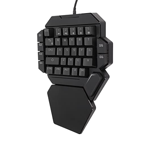CUTULAMO One Handed Gaming Keyboard, Half Keyboard Accurate Control 35 Keys Ergonomic Design for Home for Dorm for Game