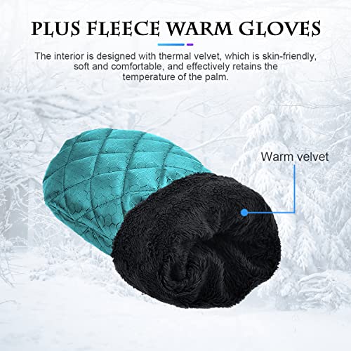 Fekey&JF Ice Scraper Mitt for Car, Waterproof Snow Remover Glove, Warm Padding Snow Scraper Gloves with Comfortable Grip for Windshield Car Window, Detachable Cleaner No Scratch for Car (Green)