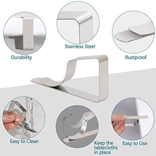 FYY Tablecloth Clips,12 Packs Heavy Duty Stainless Steel Table Clips Table Cloth Cover Clamps Ideal Table Cloth Holders for Restaurant Outdoor Picnic Wedding Graduation Party Home Kitchen