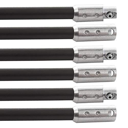 Chromex Drill Rotary Chimney Cleaning Brush and Rod Kit | 8 Piece Rod Set Extends Up to 24 Feet - Includes Spinning Whip Brush and Protective Plastic Sheets (Drill Not Included)