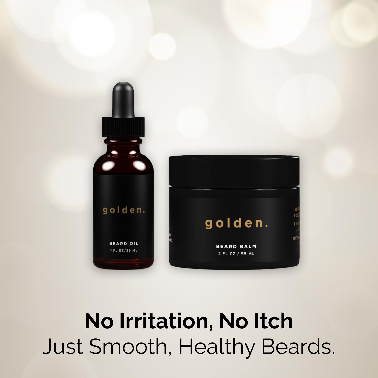 Golden Grooming Beard Oil & Balm Bundle for Men β Natural Growth Kit with Shea Butter β Tame, Moisturize & Style Your Beard (1 Pack)