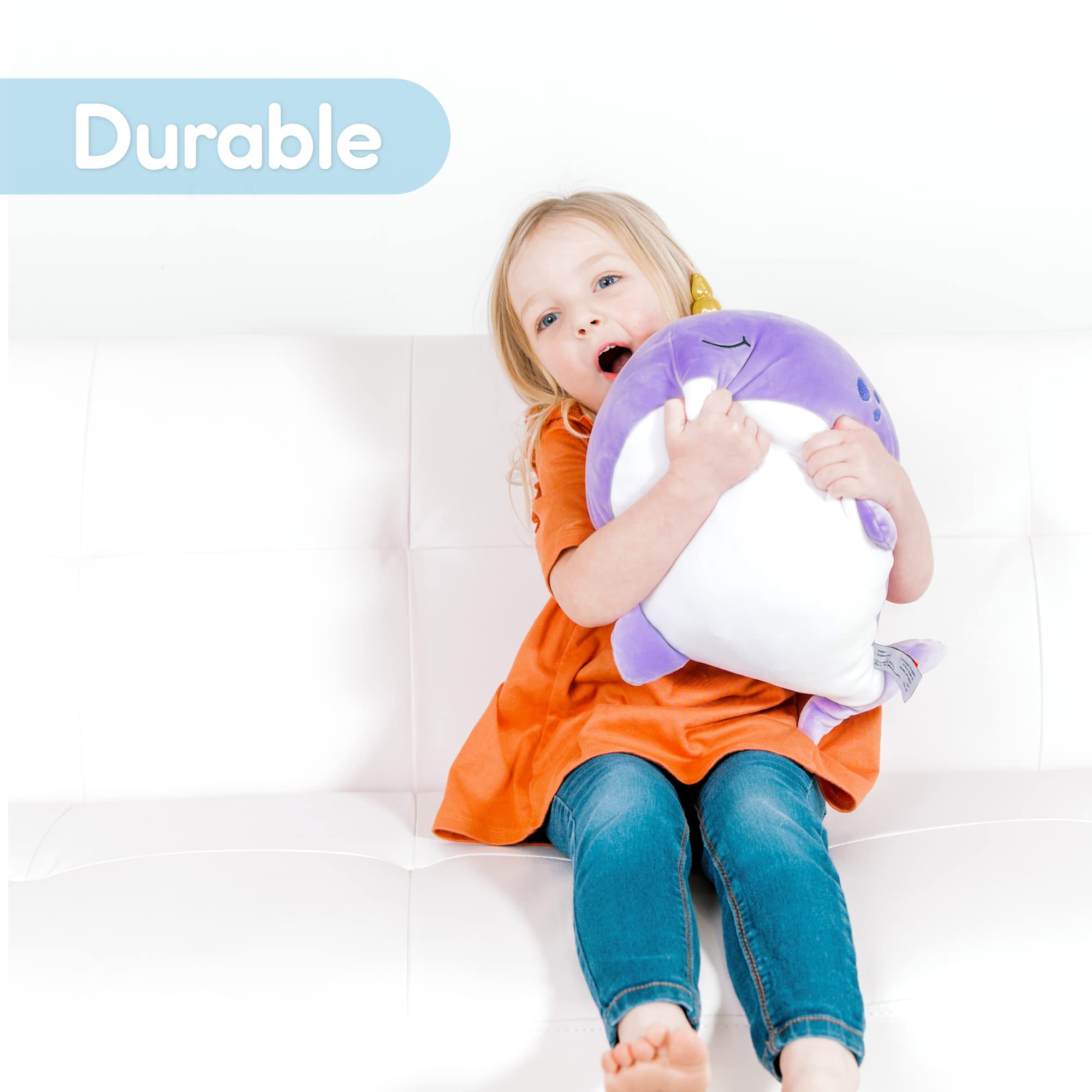 Snuggie Buggies Narwhal Stuffed Animal Ultra Soft Plush Cute Narwhal Toy Plushie Stuffed Animals for Kids