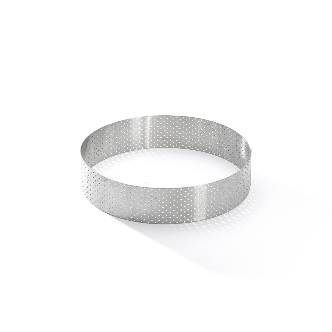 de Buyer Perforated Round Tart Ring - 6” Diameter, 1.4” Height - Perfect for Baking Beautifully Crisp Tarts - Easy to Use & Clean - Made in France
