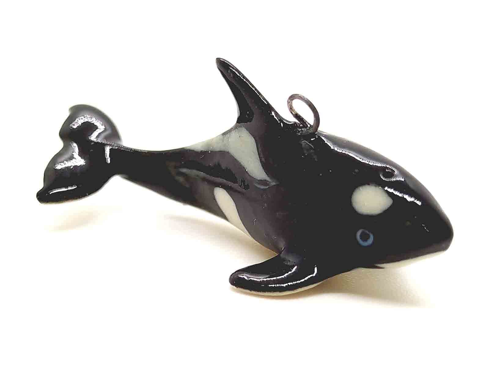 SSJSHOP Whale Orca Micro Tiny Dollhouse Figurines Ceramic Hand Painted Animals Collectible Small Gift Home Garden Decor