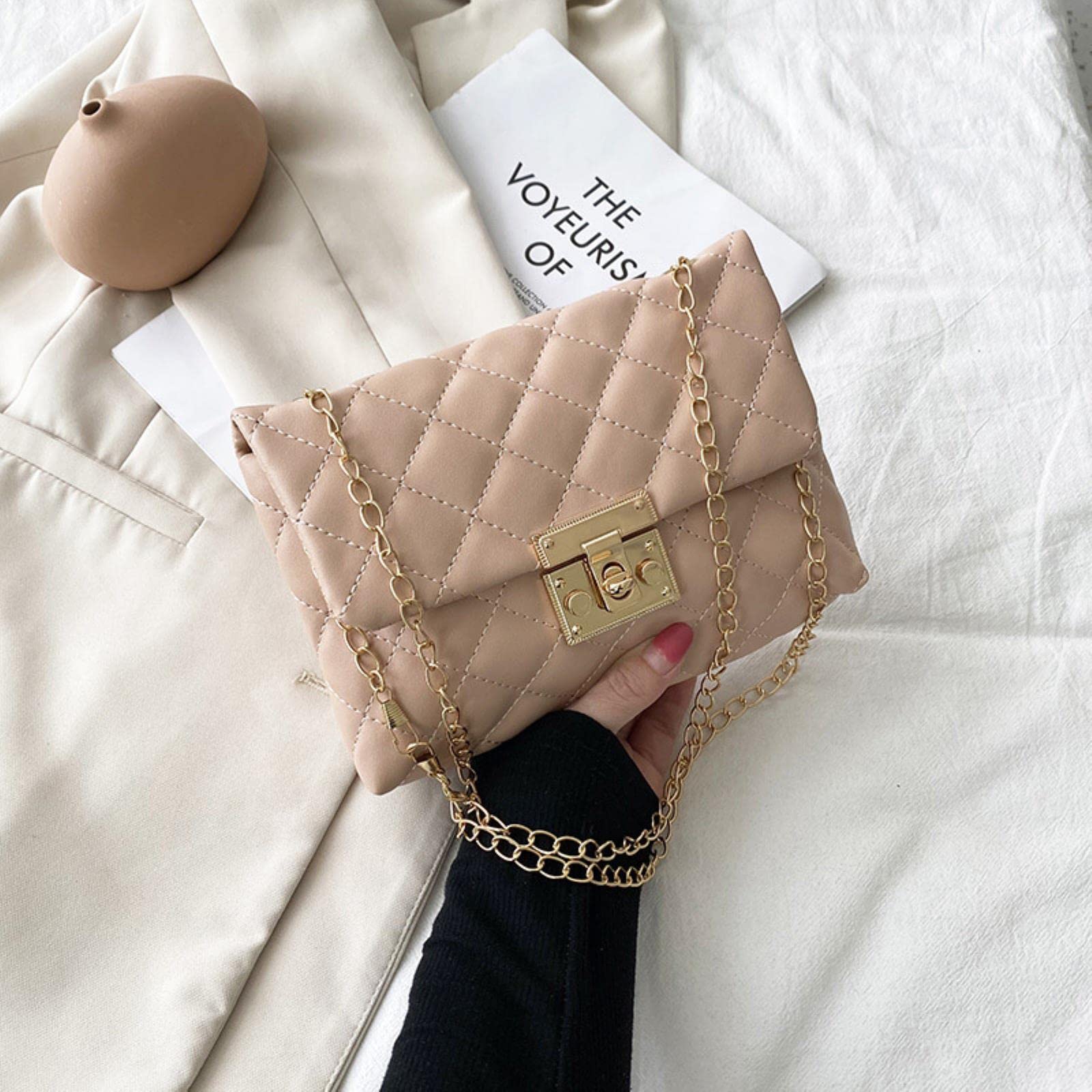 Wsnld Buckle Women's Leather Shoulder Bag Korean Style Embroidered Crossbody Messenger Bags Woman Handbag