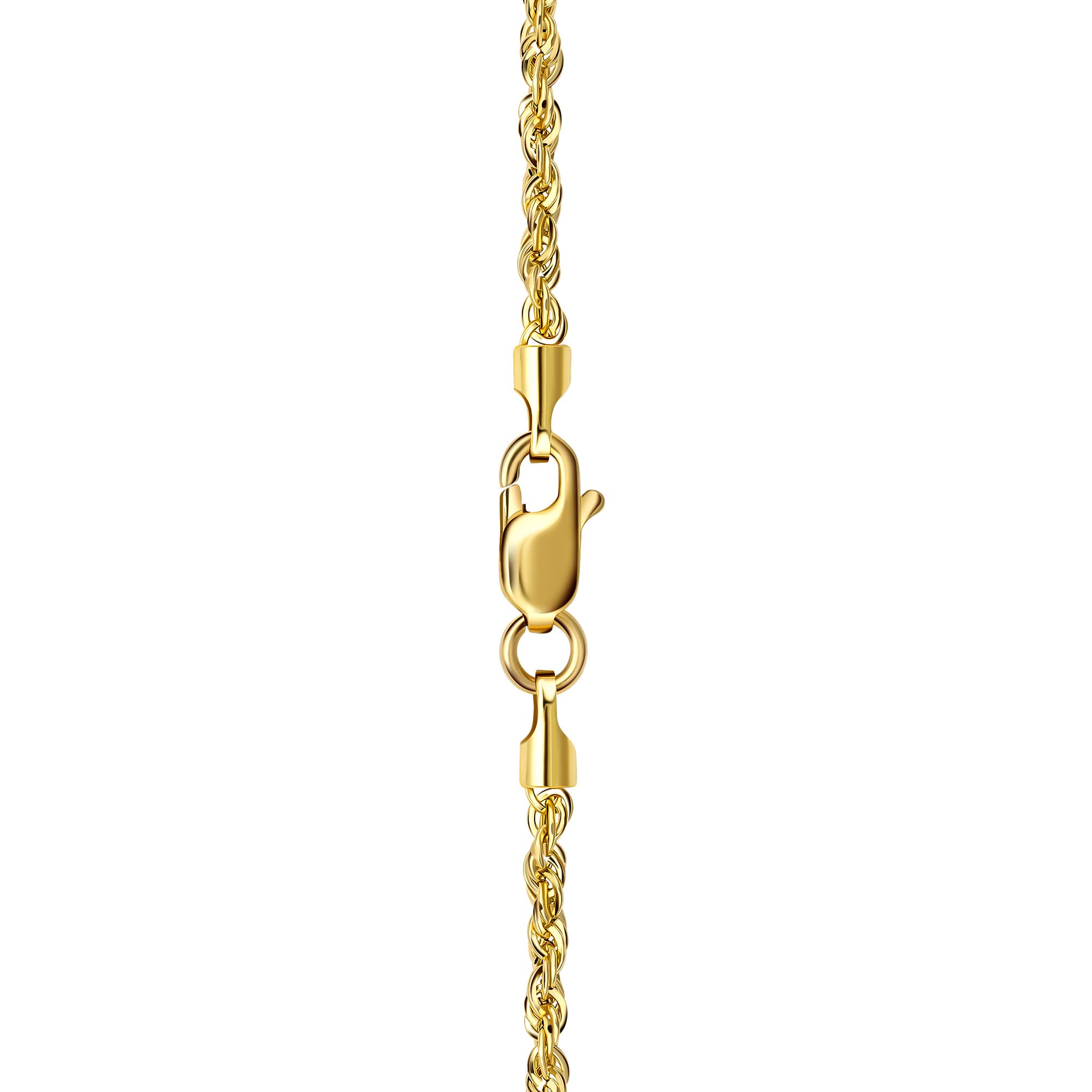 PORI JEWELERS 10K Yellow Gold 2.5MM Diamond Cut Rope Chain Necklace Unisex Sizes 16"-30" - (Yellow 2.5MM, 22")