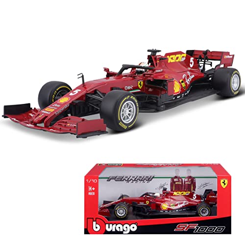 HNW 1/18 Bburago Model Car for 2020 SF1000 F1 5# Sebastian Vettel Diecast Model Car Official Formula 1 for Unisex Adult