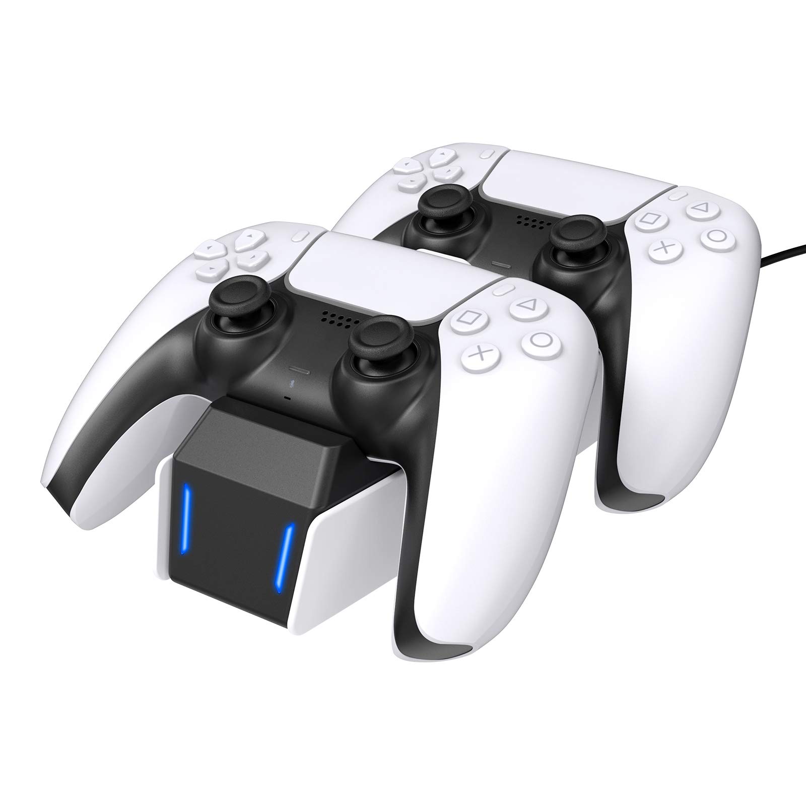 Centeni PS5 Controller Dual Charging Station Fast Charging 2nd Generation Dock with Dual Detachable USB C Adapters for PS5 DualSense Controller