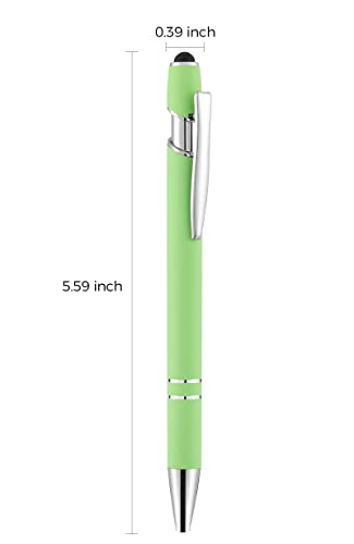 habibee Ballpoint Pen with Stylus Tip 12 Pack, 1.0 mm Black Ink Metal Pen, 2 in 1 Stylus Pen, Stylus Ballpoint Pen for Touch Screens (Mixed Color)