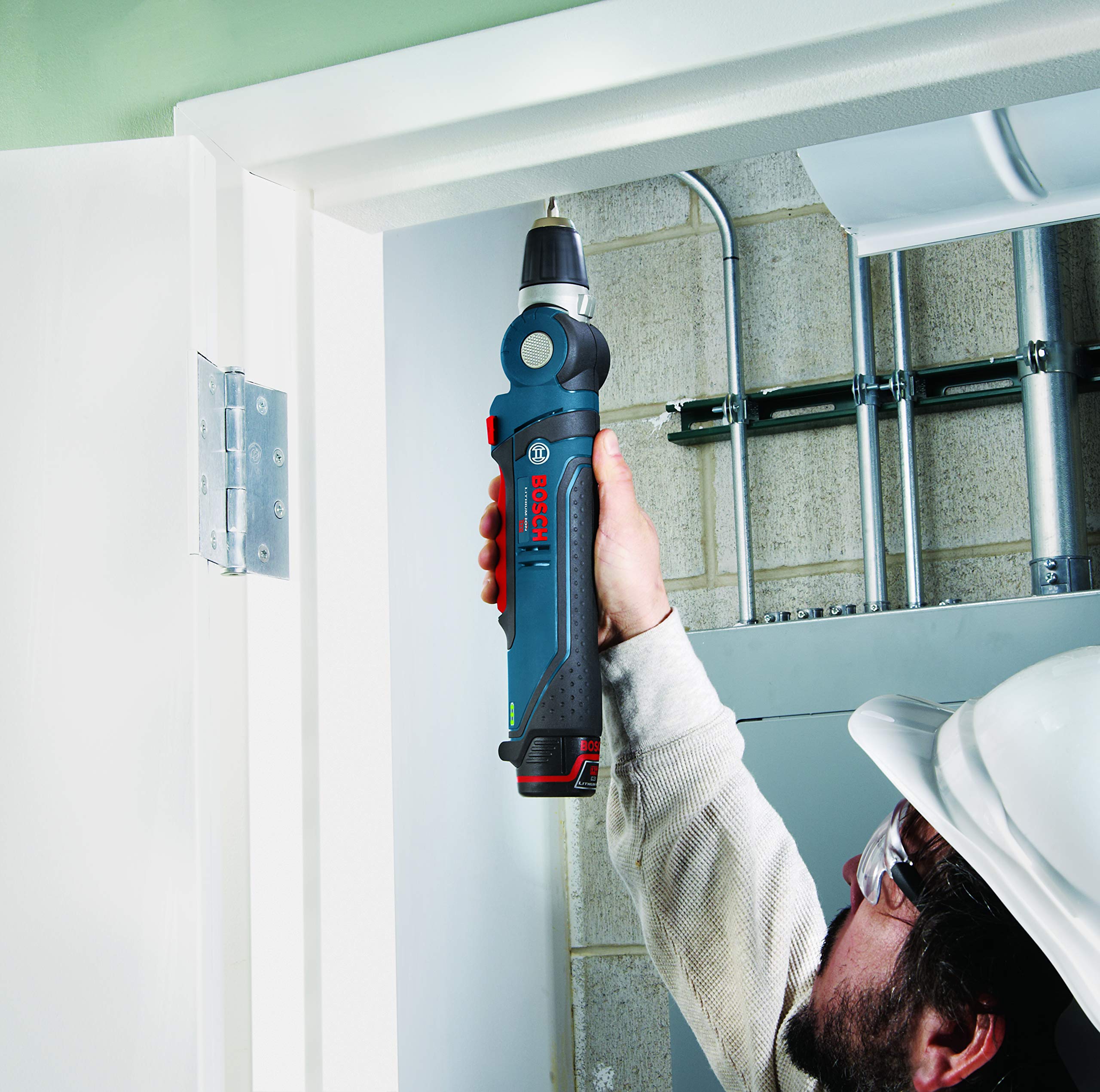 BOSCH PS11BN 12-Volt Max Lithium-Ion 3/8-Inch Right Angle Drill/Driver with L-BOXX Exact-Fit Tool Insert Tray , Blue