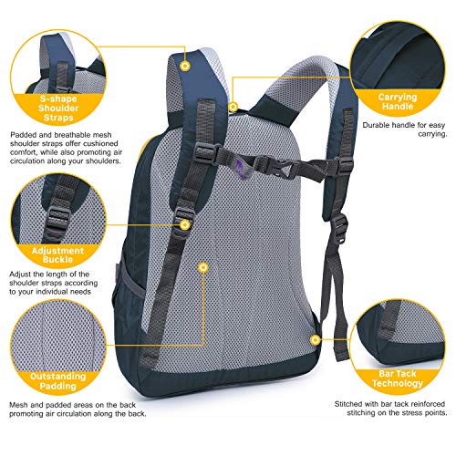 MOUNTAINTOP Kids Backpack for Boys Girls Preschool Water Resistant Lightweight Children Daypack 10L, Purplish Blue