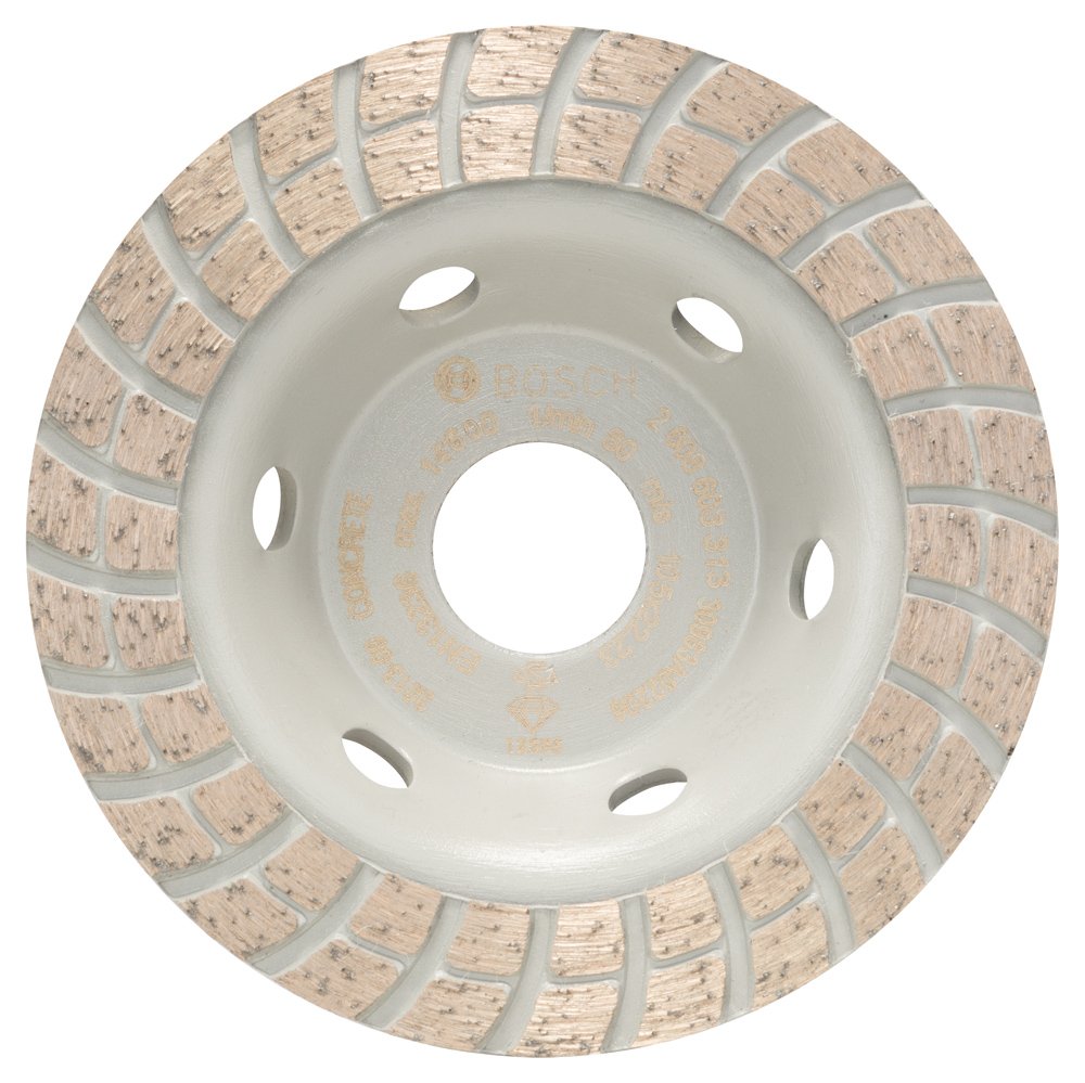 Bosch Professional 2608603313 Diamond Cutting disc Standard for Concrete Turbo 105 x 22.23 x 3 mm, Grey