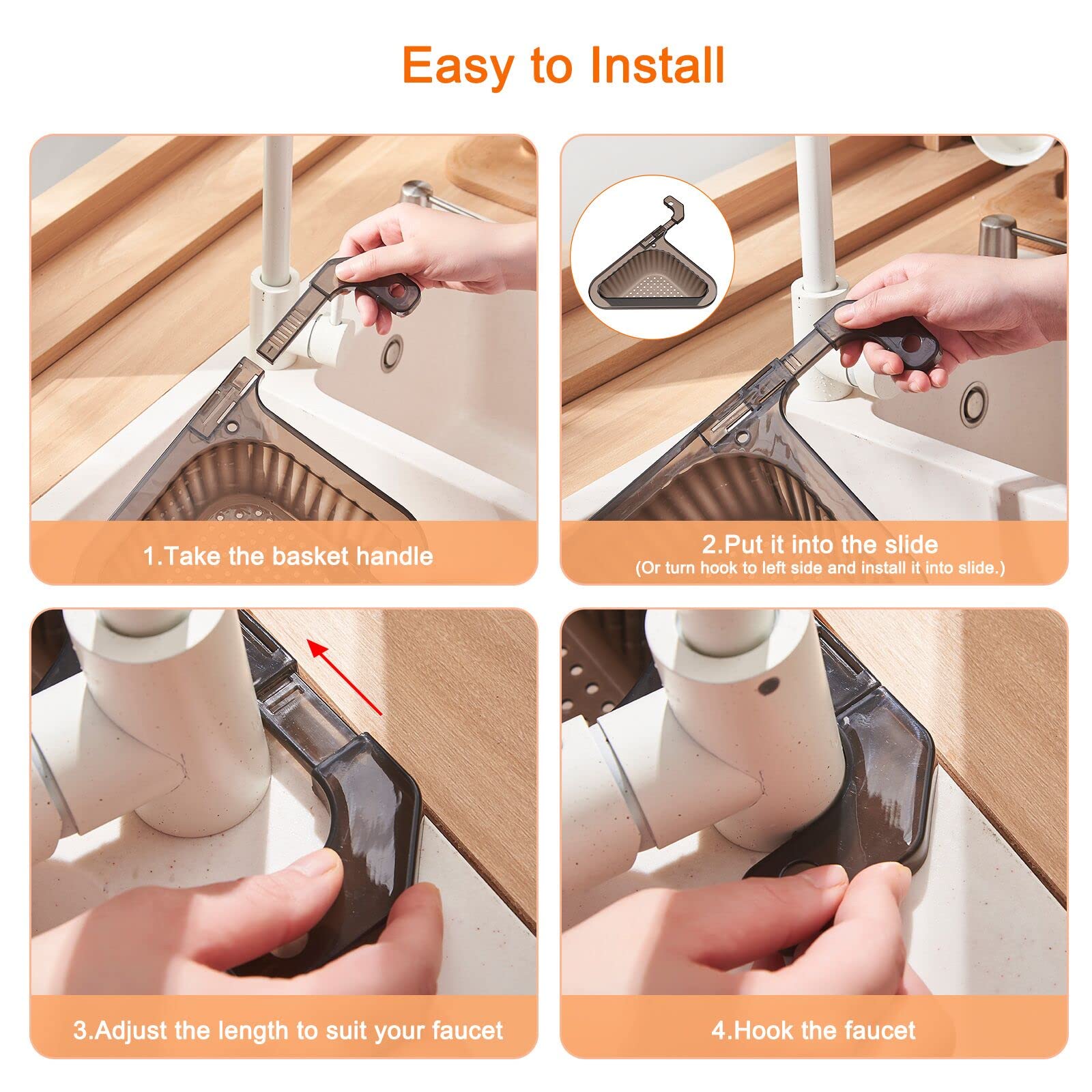 COSOOS 2 Stretchable Sink Drain Baskets for Most Kitchen Sinks, Swan Strainer Basket for Draining Residuum, Washing Fruit, Drip Drying Sponge, Easy to Clean, Kitchen Gadgets